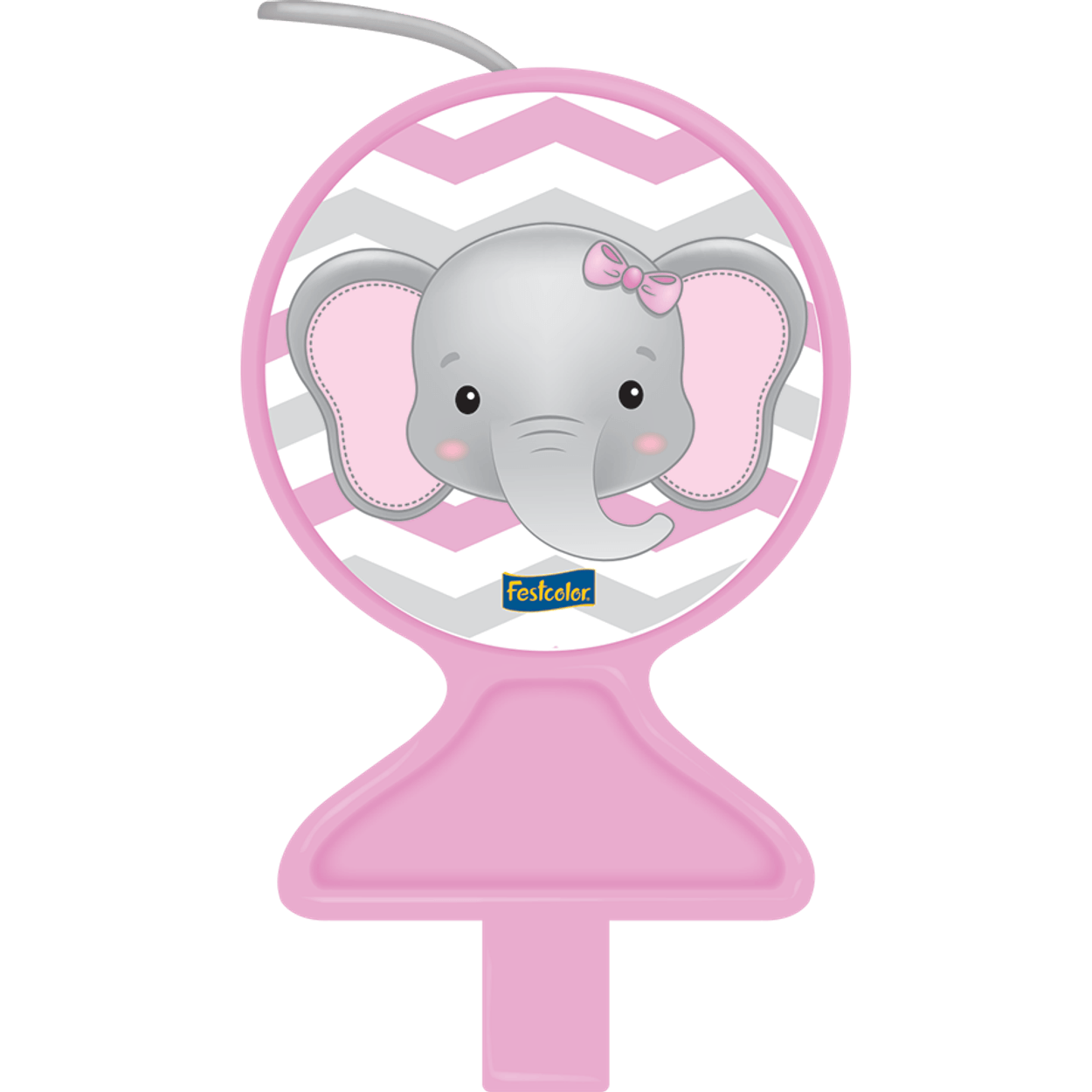 Vela Plana Elefantinho Rosa - Festas da 25 - Festas da 25