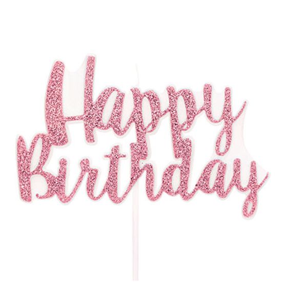 Vela Happy Birthday Rosa Claro Grande no Magazine 25 - Magazine 25 de Março