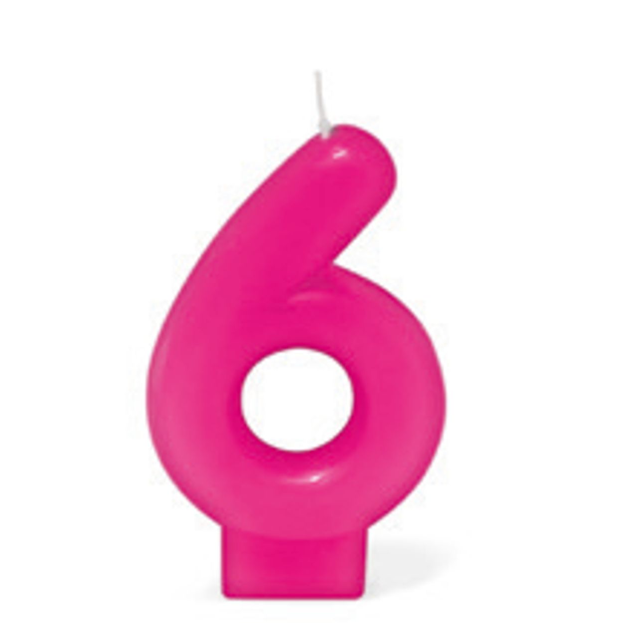 Vela Rosa Número 6 - Artigos para Festa - Festas da 25 - Festas da 25