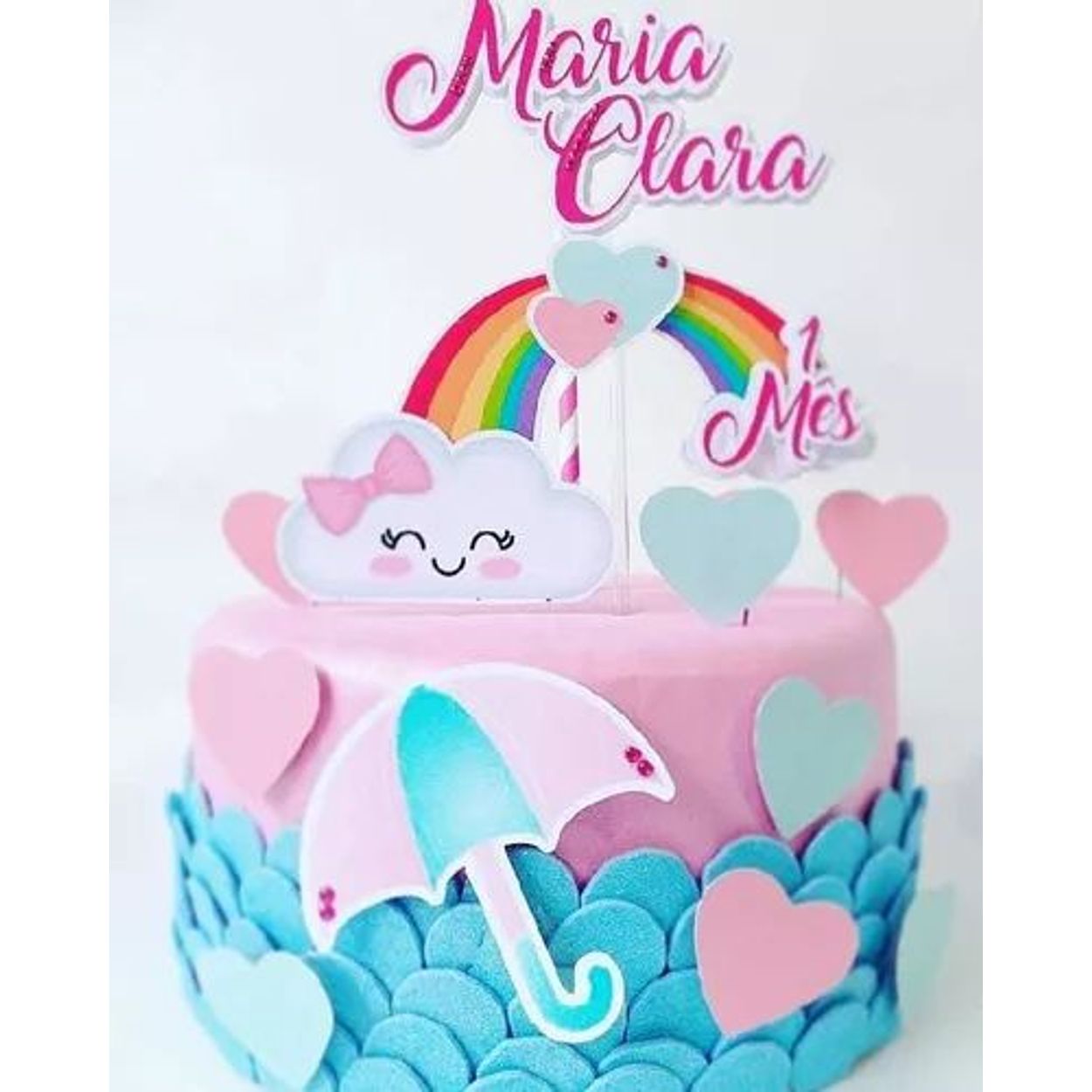 Topper para Bolo Chuva de Amor - Festcolor - Festas da 25