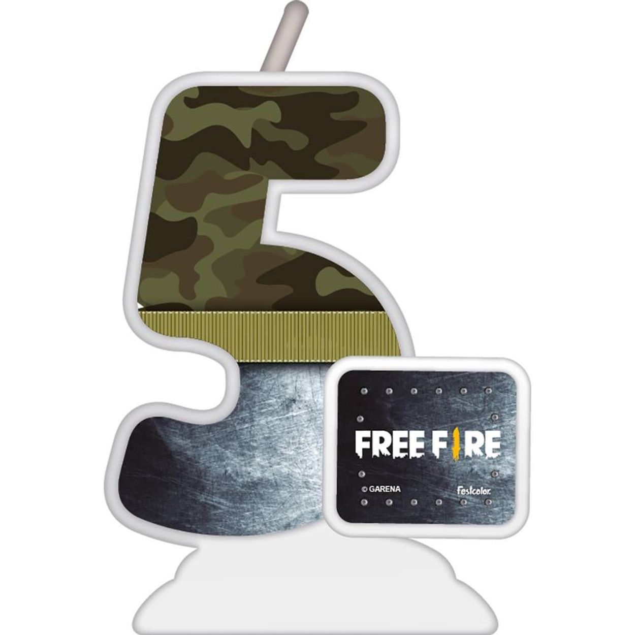 Vela Temática Free Fire Nº 5 - Festcolor - 1Un - Festas da 25