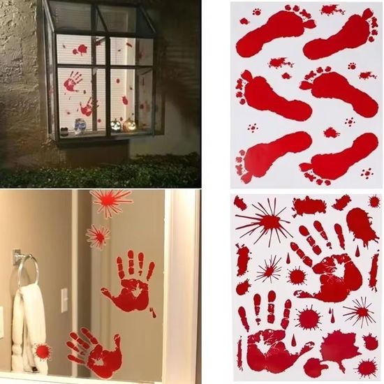 Adesivos Mãos e Manchas de Sangue Halloween - Decoração Macabra ...